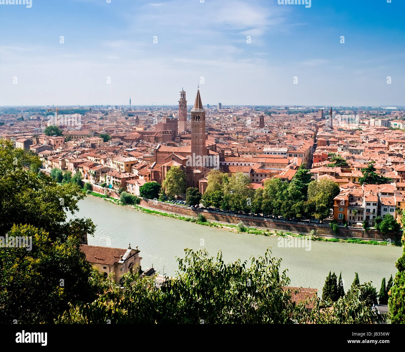 Verona panoramic view from the high hill, Italy Stock Photo - Alamy