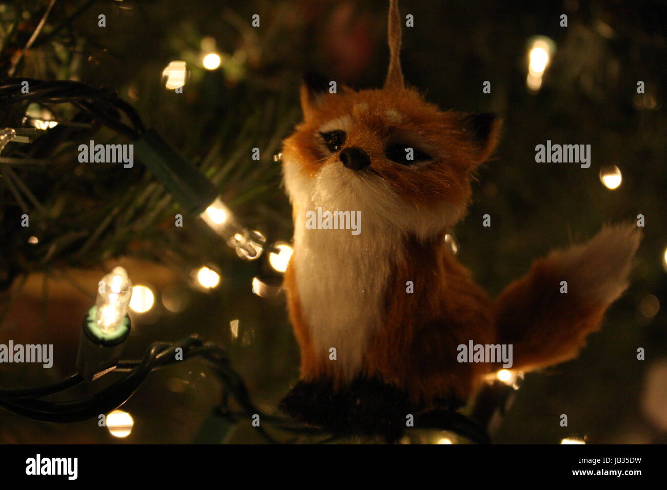 Fox ornament on a Christmas tree Stock Photo - Alamy