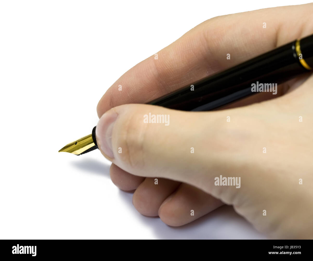 Hand writing with a black fountain pen Stock Photo - Alamy