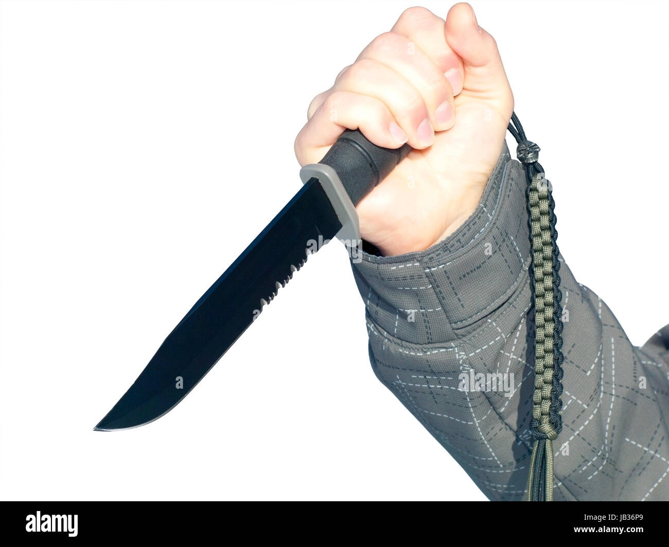 A male hand holding a large knife Stock Photo - Alamy