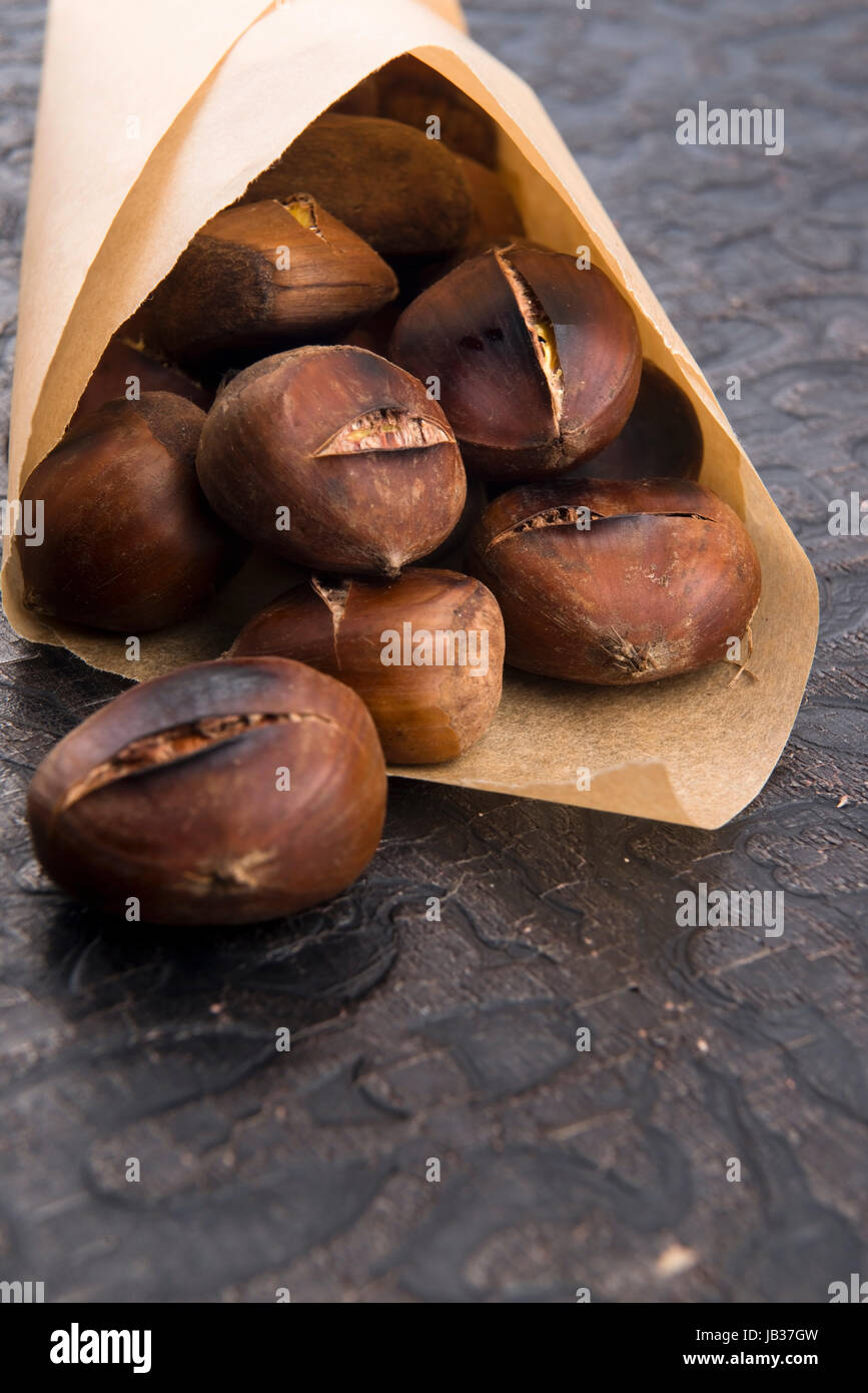 Delicious roasted chestnuts Stock Photo - Alamy