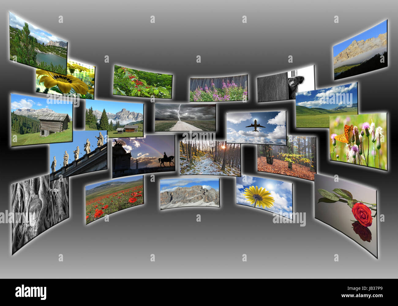 pictures collage on wide screen Stock Photo - Alamy