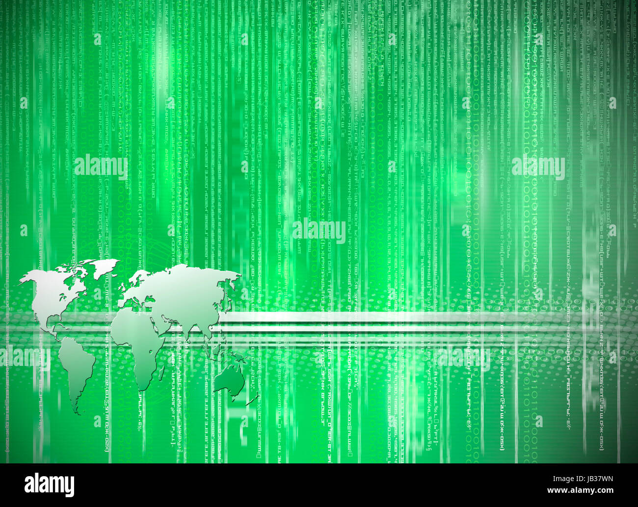 abstract background with world map matrix style Stock Photo - Alamy
