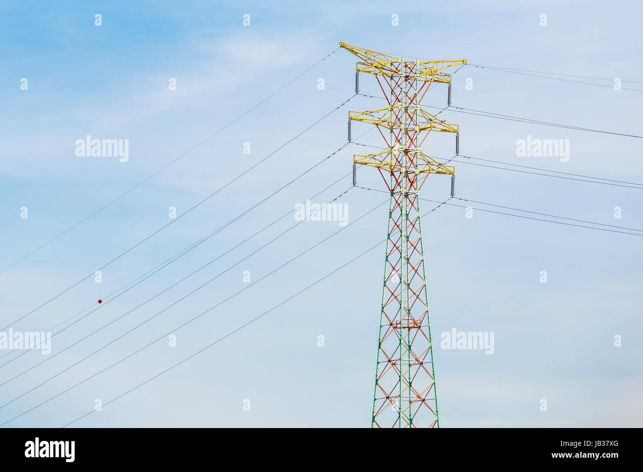 Power distribution tower cable Stock Photo - Alamy