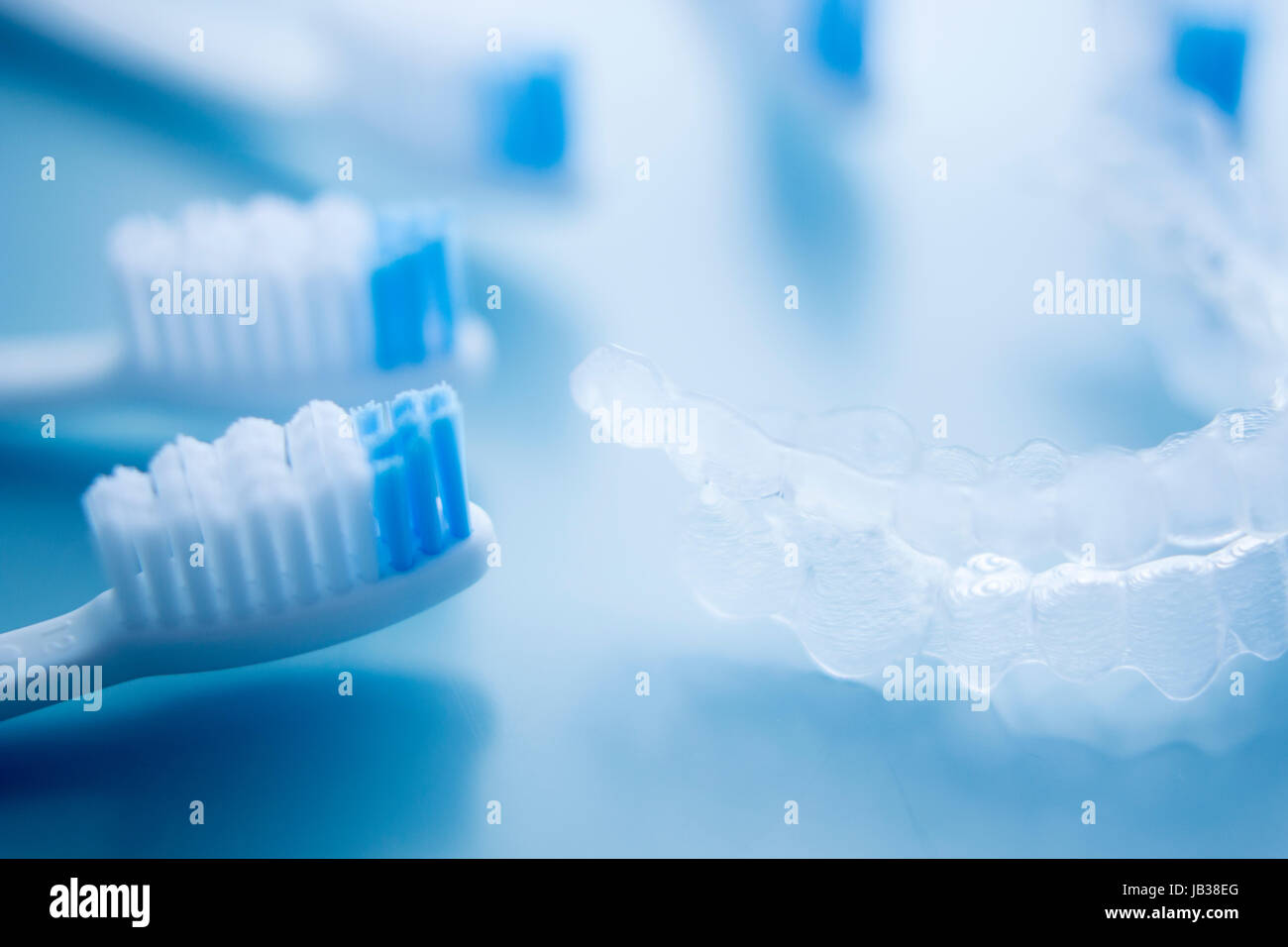 Dental toothbrush to clean teeth isolated with invisible plastic ...