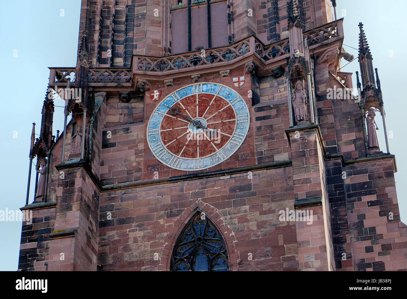 Freiburg Minster, a medieval church in the city of Freiburg, at the ...