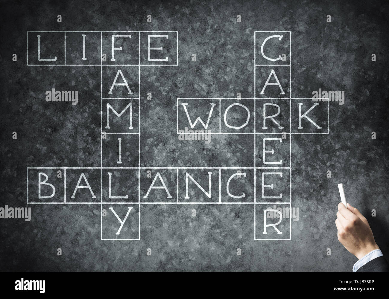 Seminar trainer draw on chalkboard Stock Photo - Alamy