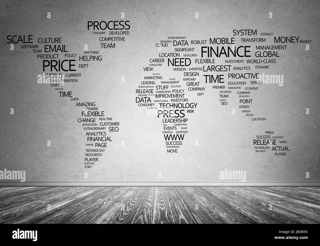 World map in typography Stock Photo - Alamy