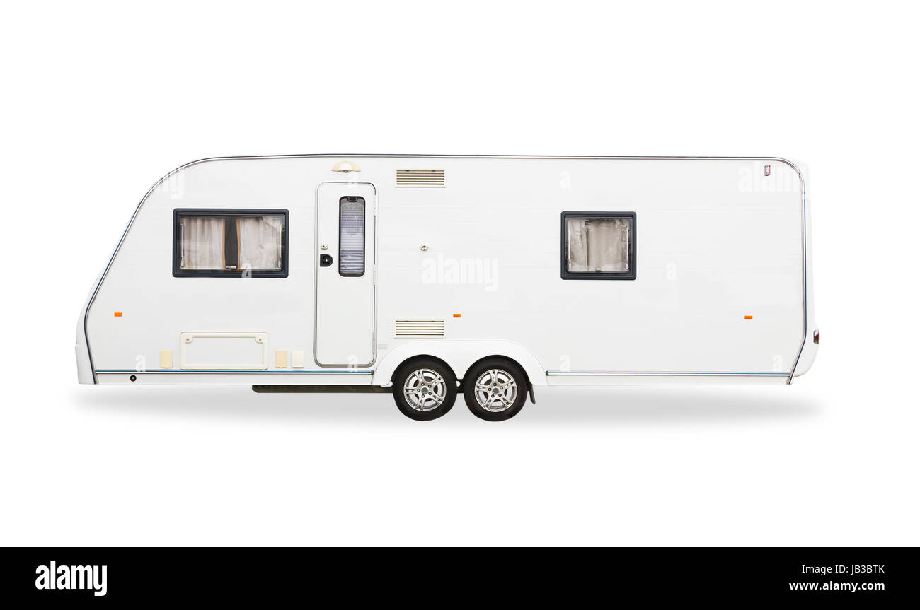 Mobile home car isolated on white background Stock Photo - Alamy