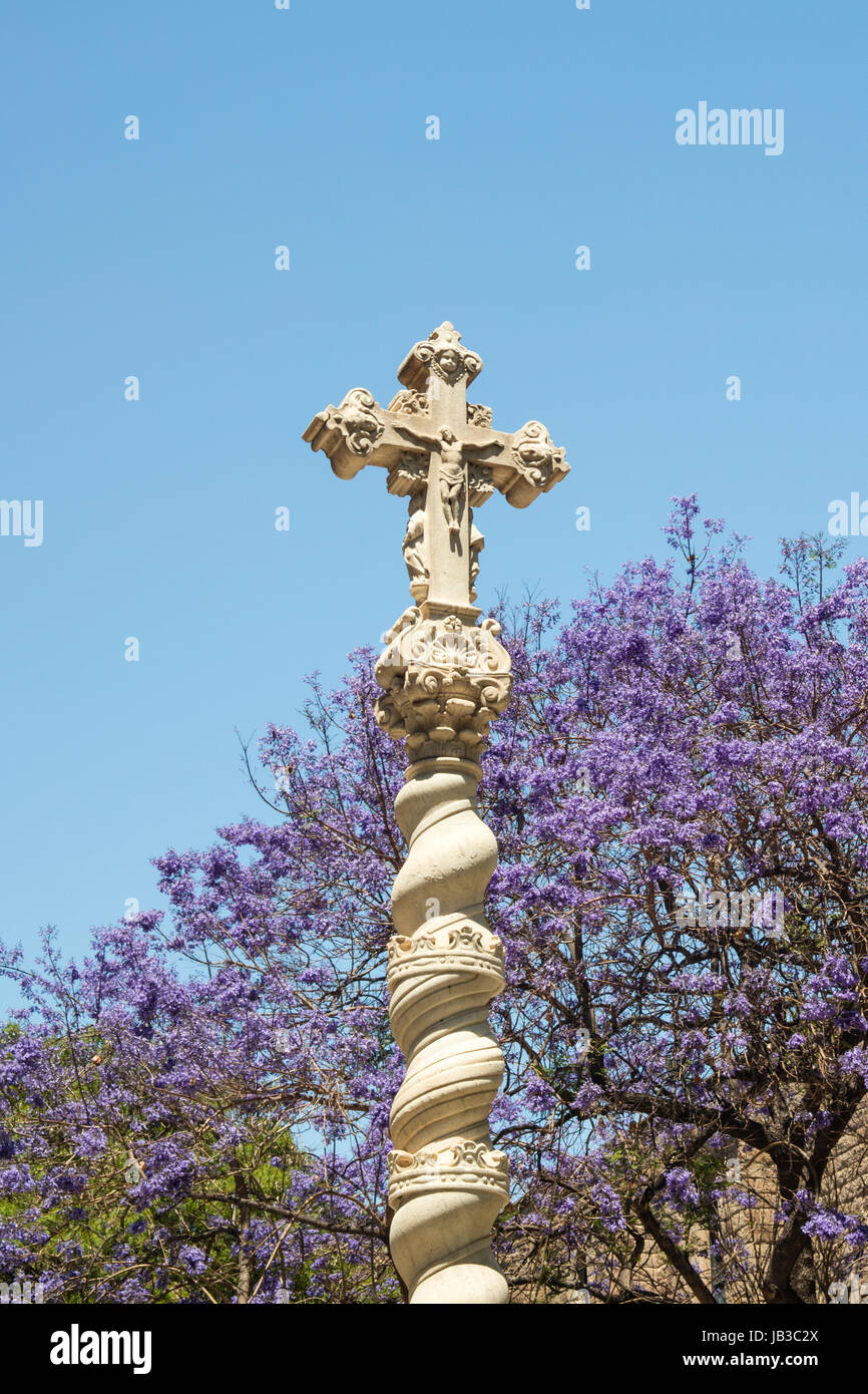 Holy Cross statue placed inside the Old Hospital building in Raval ...