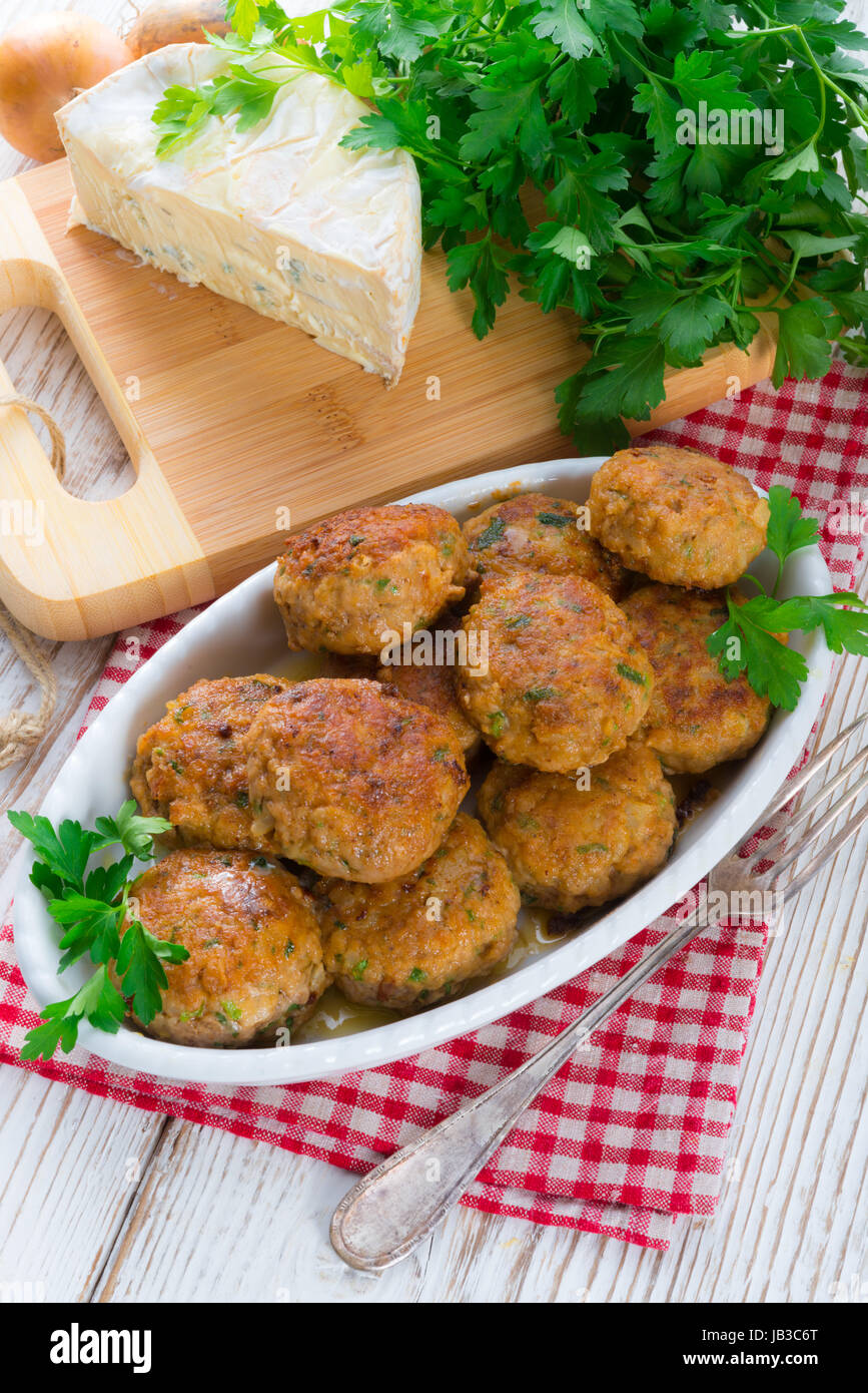 rissole with mould cheese and parsley Stock Photo - Alamy