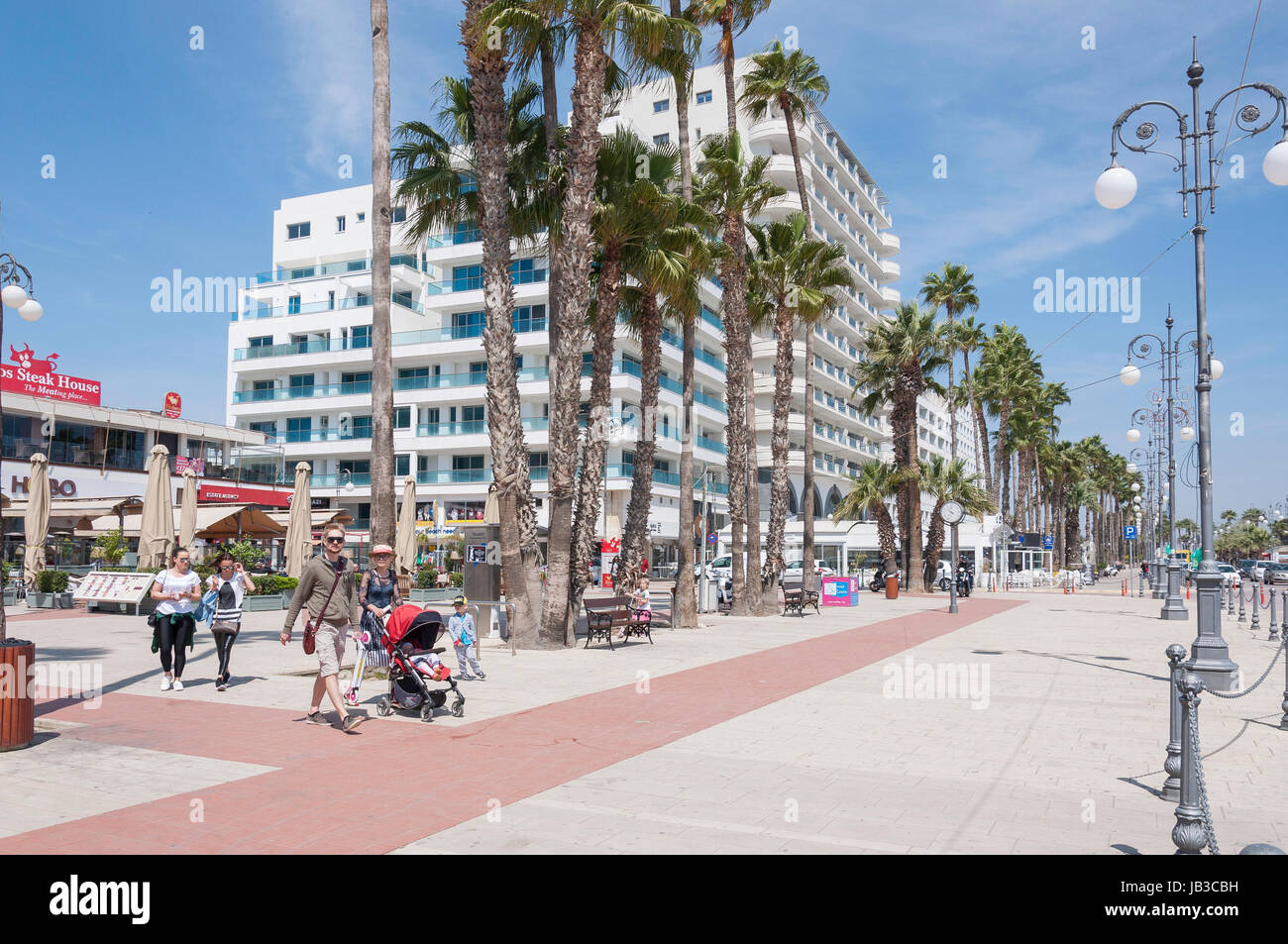 Seafront promenade, Athenon Avenue, Larnaca, Larnaca District, Republic ...