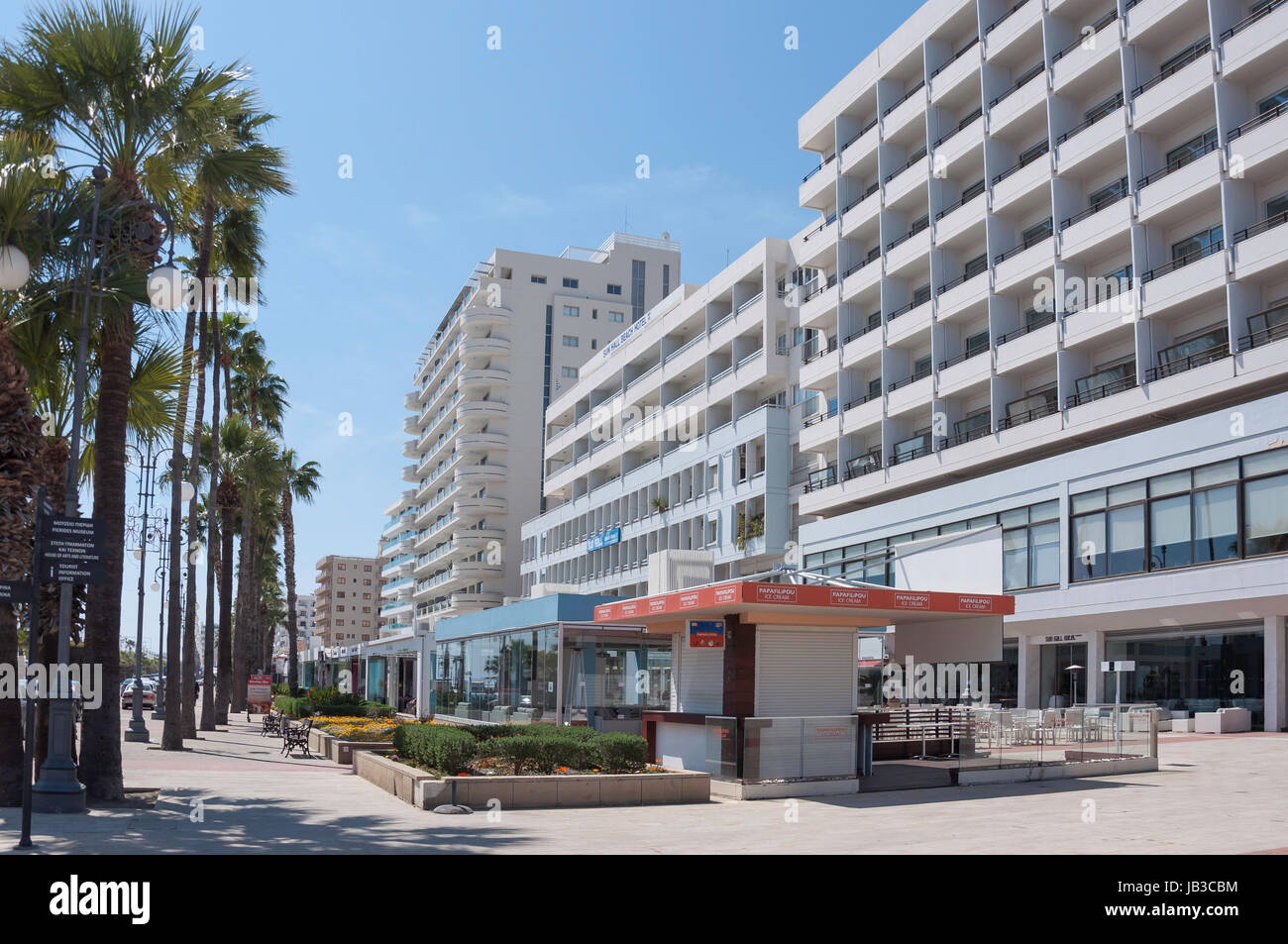Seafront promenade, Athenon Avenue, Larnaca, Larnaca District, Republic ...
