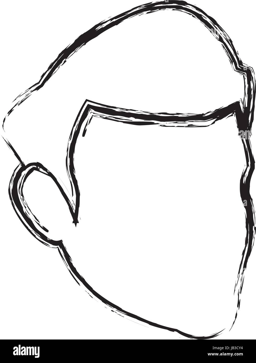 head man silhouette contour hair profile Stock Vector Image & Art - Alamy