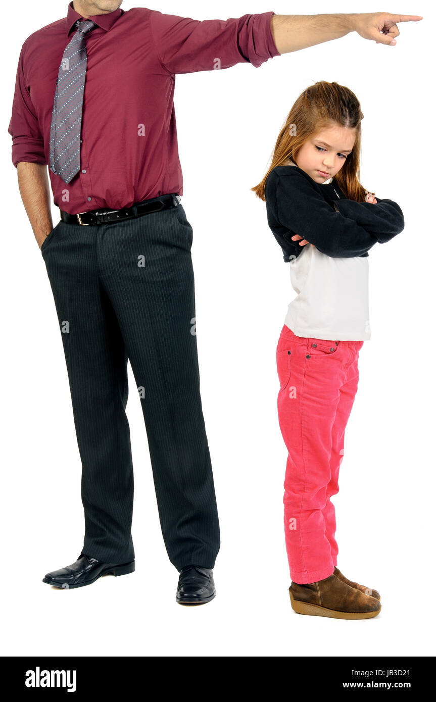 Young girl being grounded by her father Stock Photo - Alamy