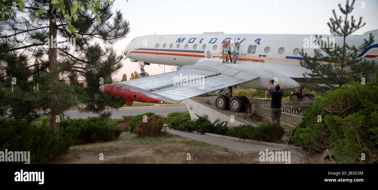 Chisinau, Moldova, people photographing on Air Moldova Airplane Stock ...