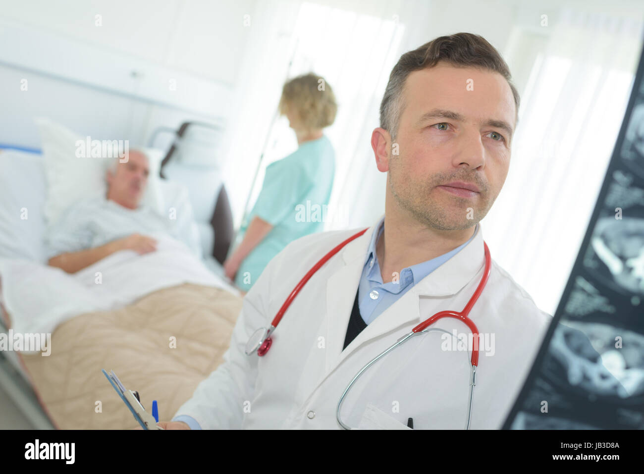 doctor looking at his patients xray photo Stock Photo - Alamy