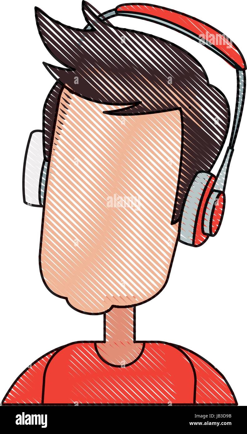 Cheerful male worker headphones Stock Vector Images - Alamy