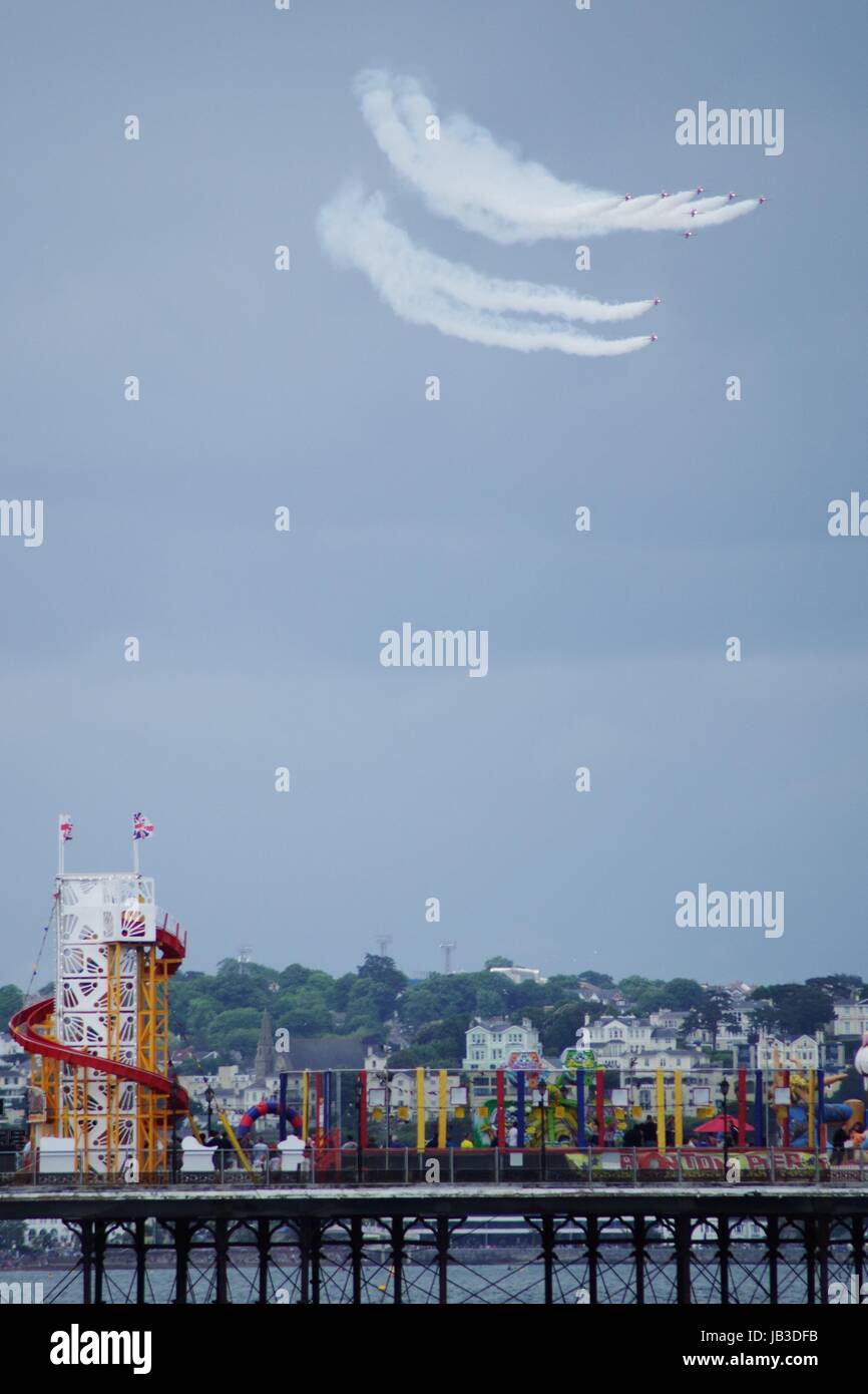 The Red Arrows, RAF Acrobatic Team, Hawk T1, Torbay Airshow 2017 Stock ...