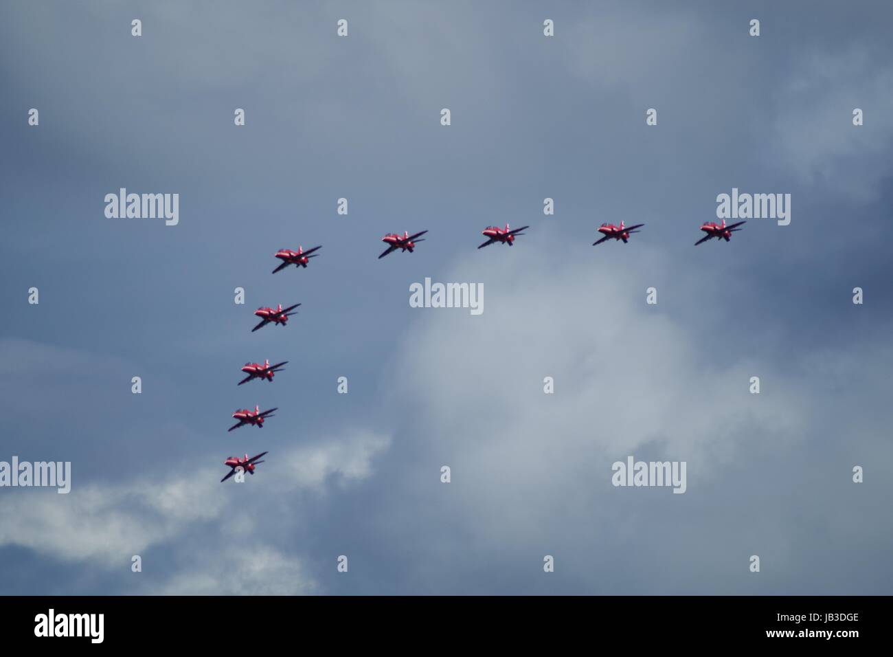 The Red Arrows, in Big Battle Formation, RAF Acrobatic Team, Hawk T1 ...