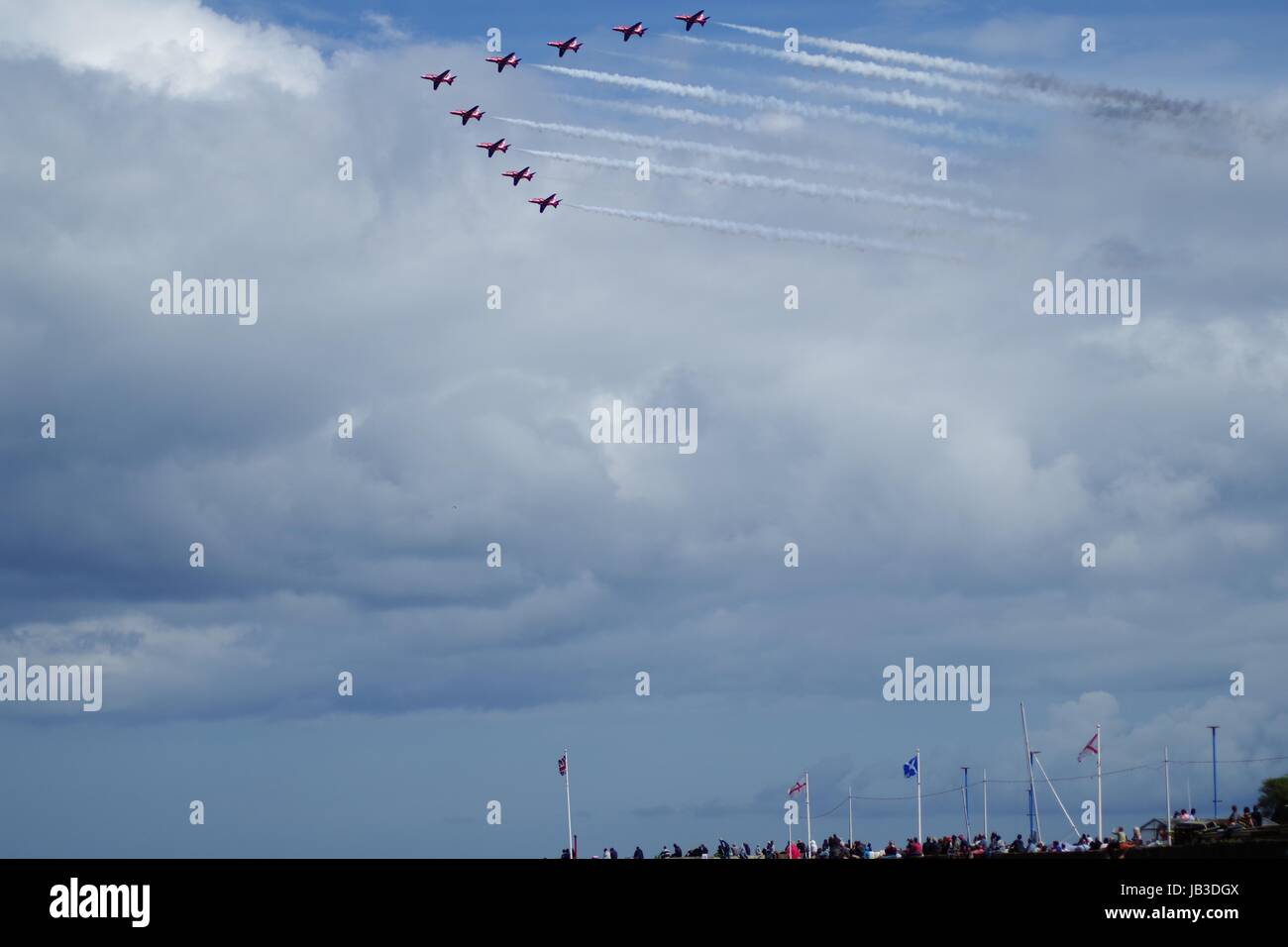 The Red Arrows, in Big Battle Formation, RAF Acrobatic Team, Hawk T1 ...