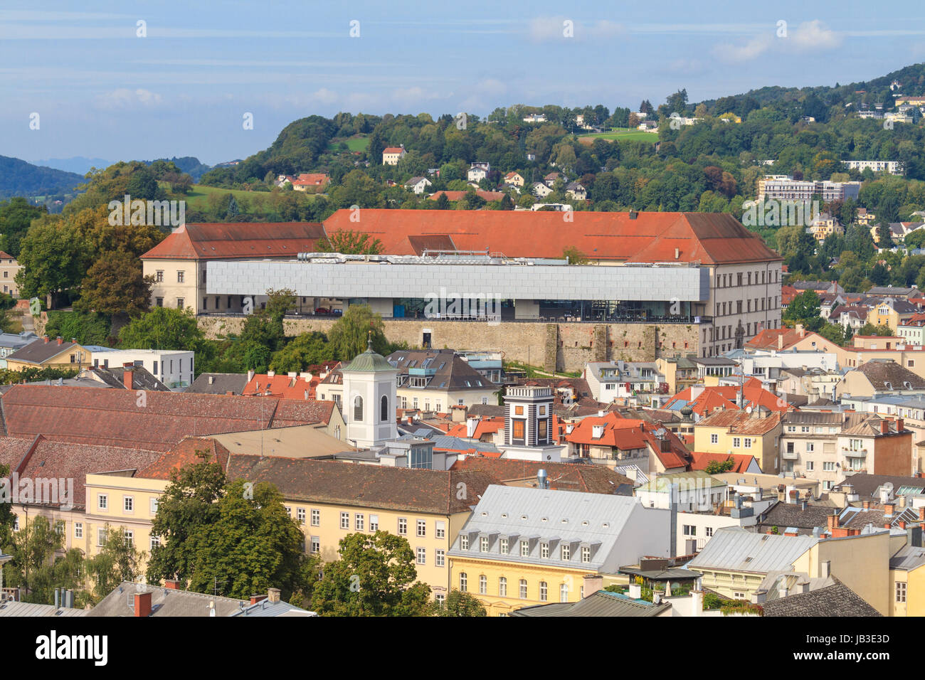 Linz Cityscape with Schlossmuseum and Old Town, Austria Stock Photo - Alamy