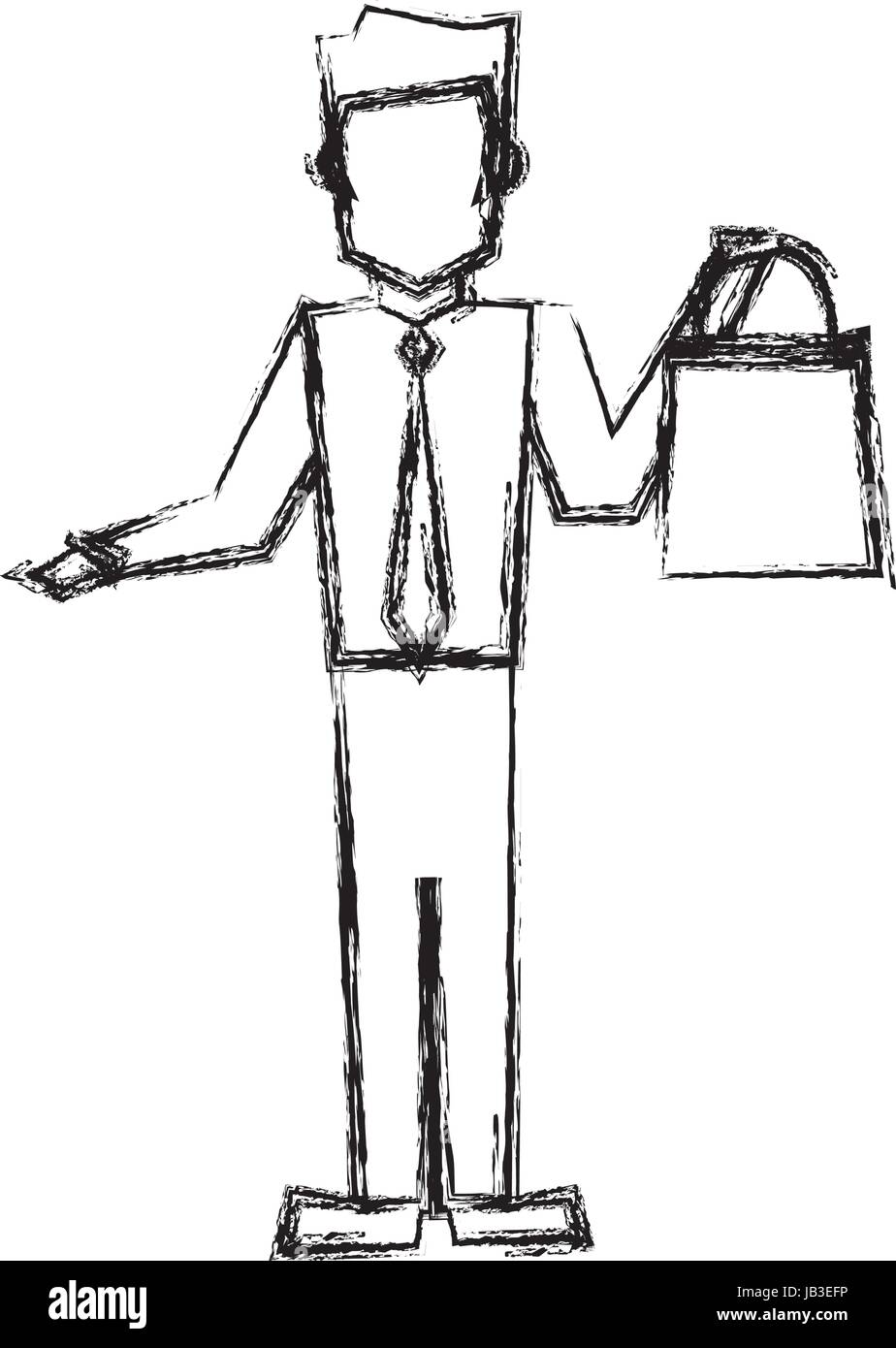 man with shopping bag handle sketch Stock Vector Image & Art - Alamy