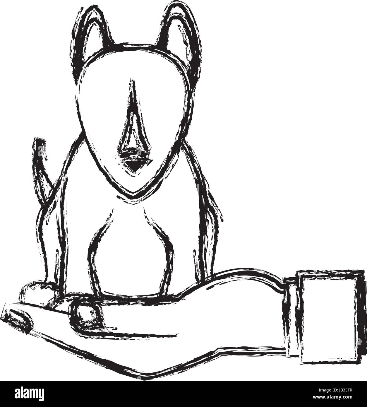 human hand holding dog pet veterinary sketch Stock Vector Image & Art ...