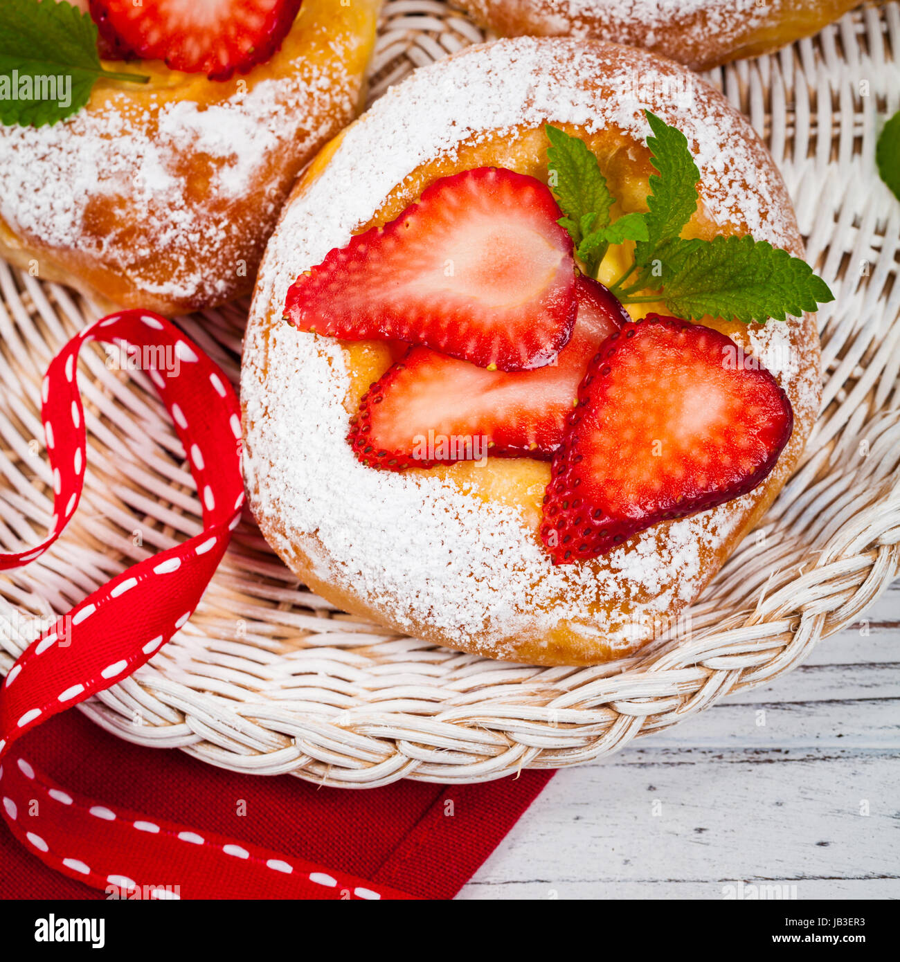 Strawberry Cream Cheese Pastries. Traditional Russian Baking Stock ...