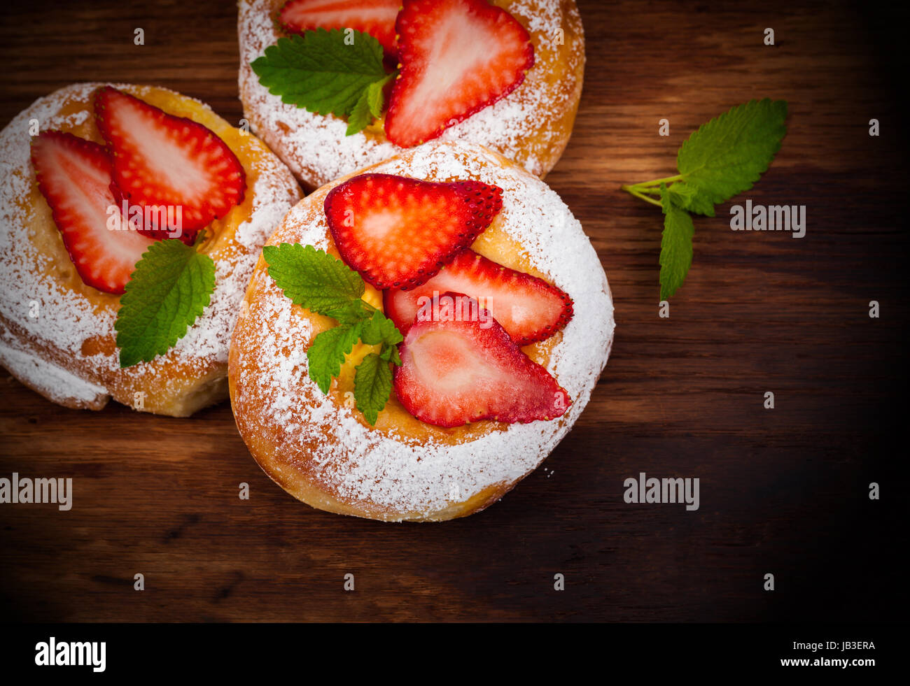 Strawberry Cream Cheese Pastries. Traditional Russian Baking Stock ...