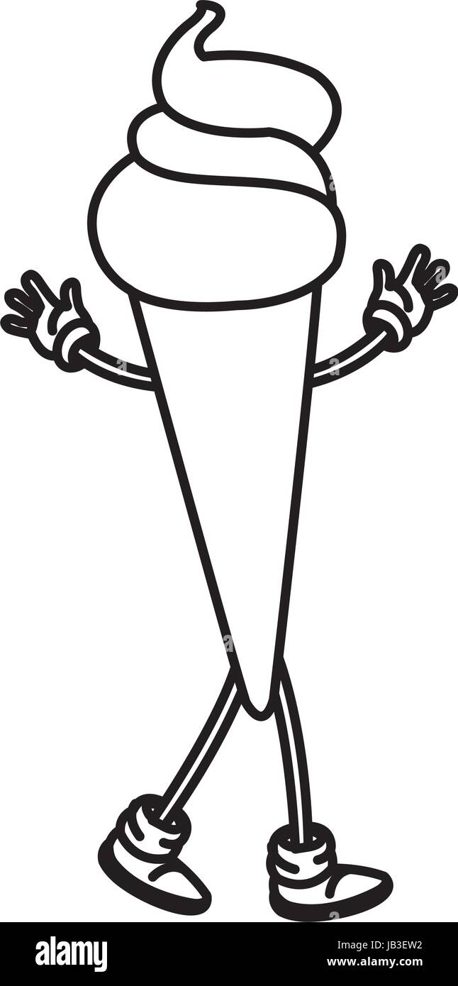 cartoon ice cream sweet sundae outline Stock Vector Image & Art - Alamy