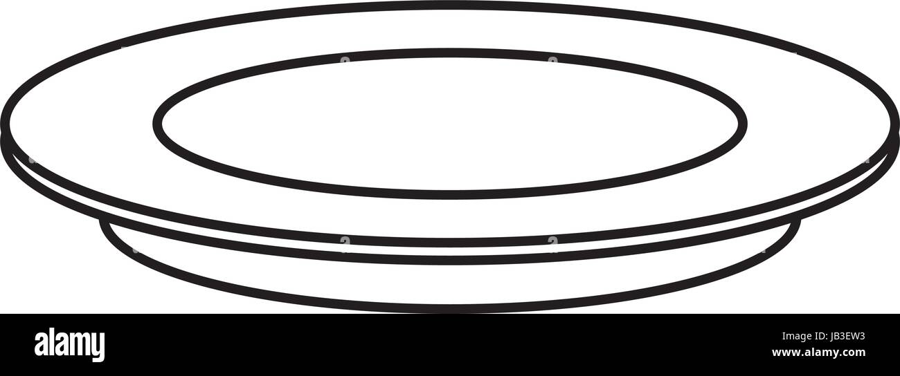 Outline plate dish empty round hi-res stock photography and images - Alamy
