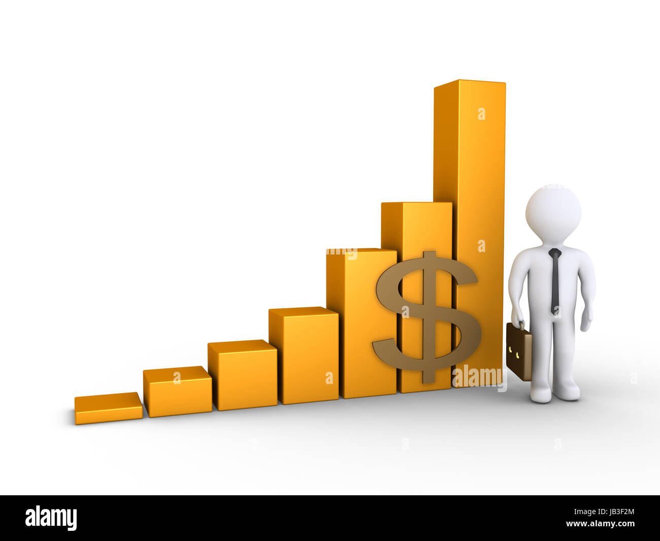 3d businessman is standing next to a rising graphic chart Stock Photo ...