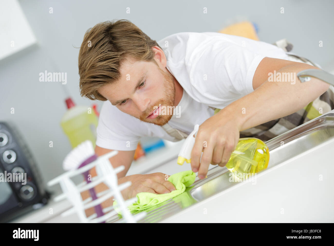 disinfecting the sink Stock Photo - Alamy