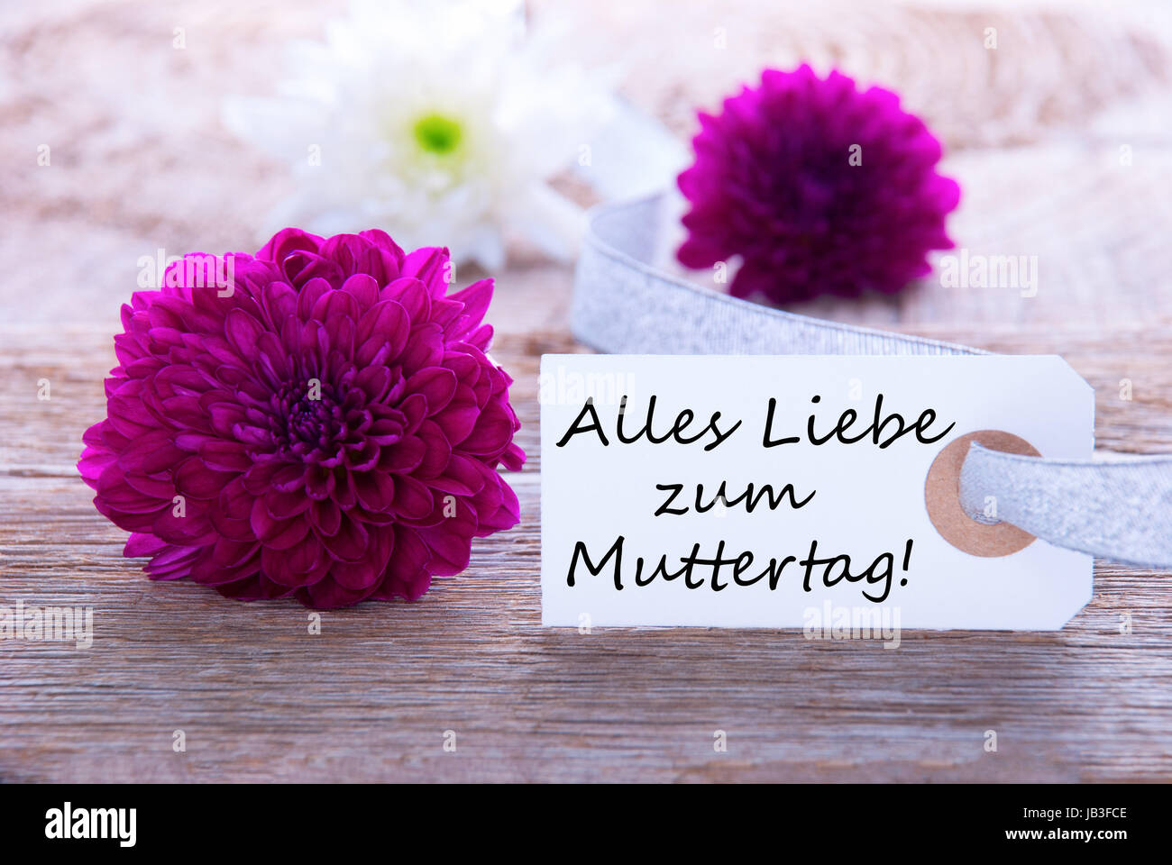 Label with the German Words Alles Liebe zum Muttertag which means Happy ...