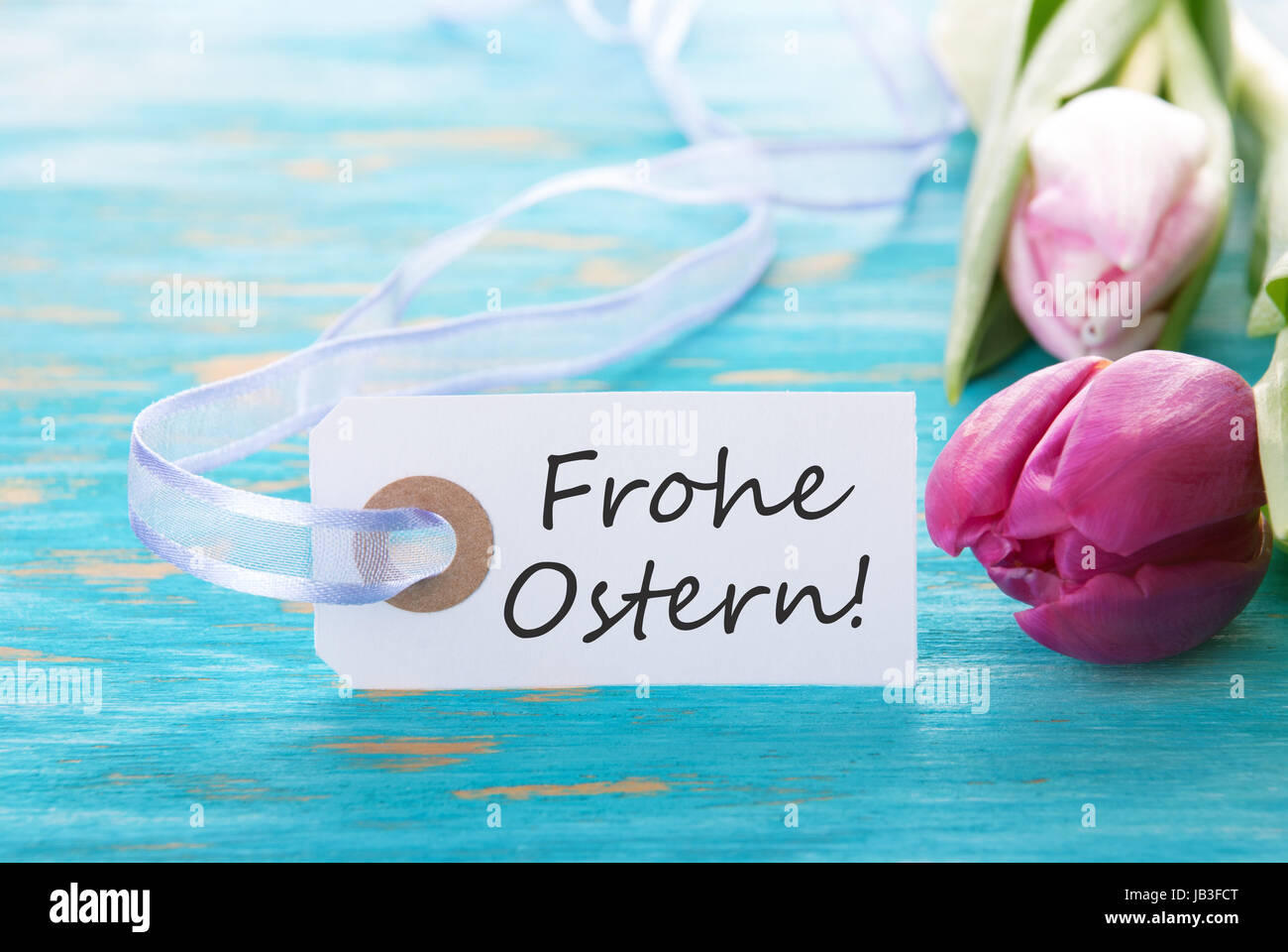 Banner with the german words Frohe Ostern which means Happy Easter on ...