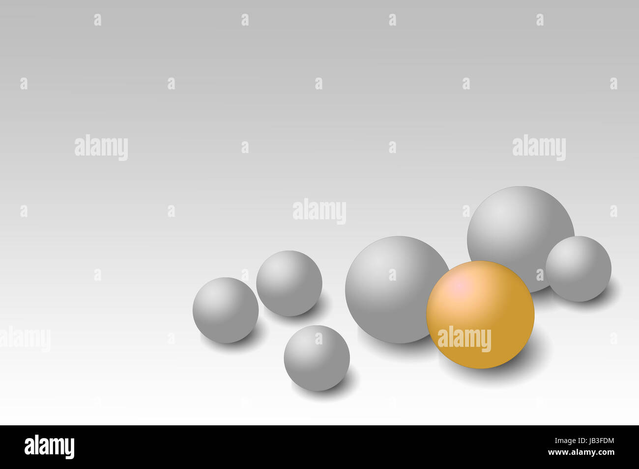 Concept rendering depicting uniqueness, one standing out of the grey ...