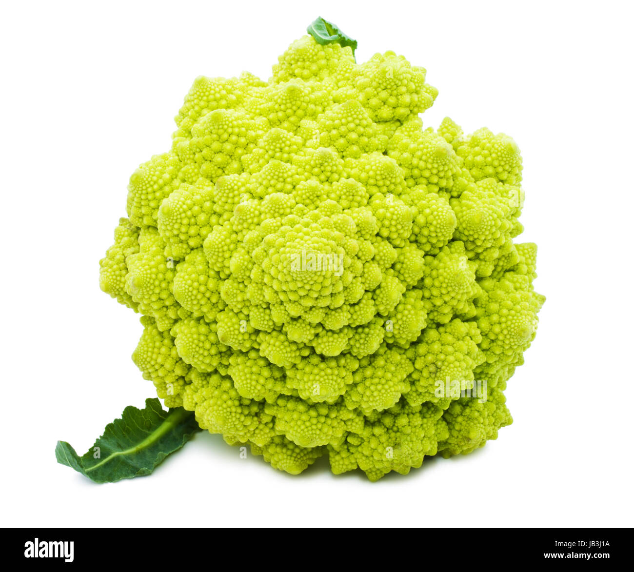 Green Romanesco broccoli isolated on white background Stock Photo - Alamy