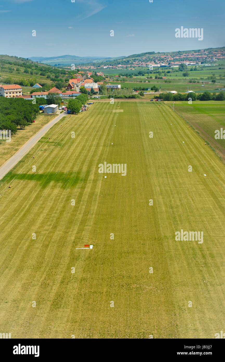 Local small village airfield aerial viee Stock Photo - Alamy
