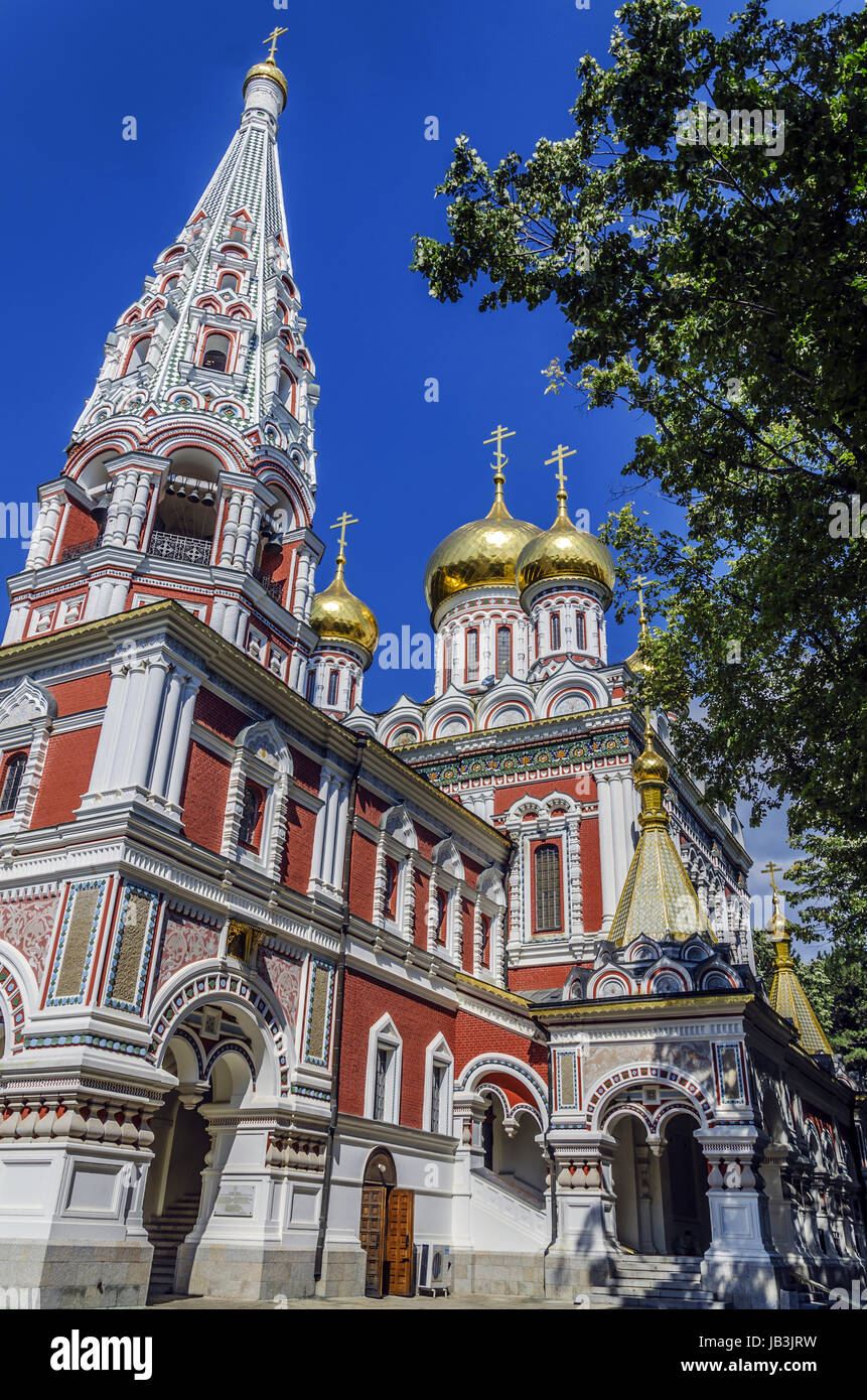 Beautiful church in Bulgaria, Shipka city. With amazing architecture ...