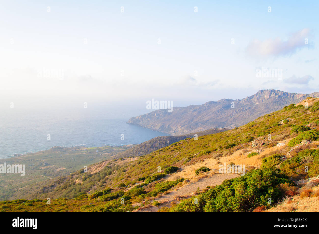 Wide view of a Cretan landscape, island of Crete, Greece Stock Photo ...