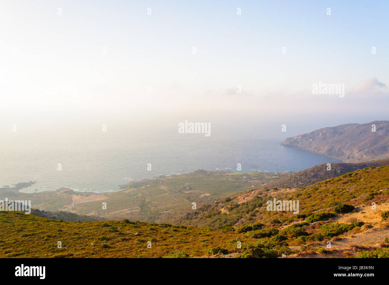 Wide view of a Cretan landscape, island of Crete, Greece Stock Photo ...