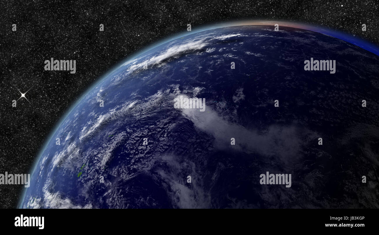 Pacific ocean from space. Elements of this image furnished by NASA ...