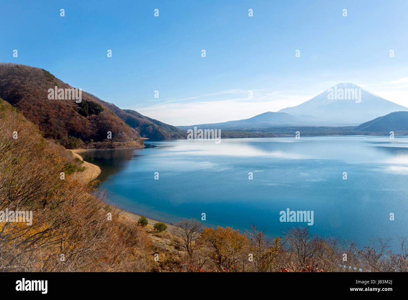 Mountain Fuji fujisan with Motosu lake at Yamanashi Japan Stock Photo ...