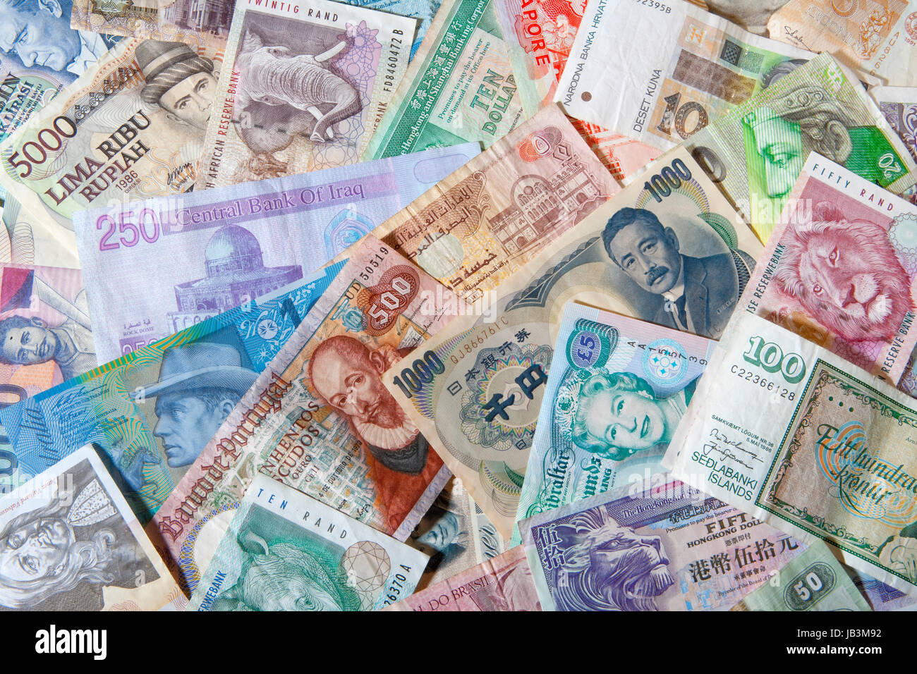 collection of various currencies from countries around the world Stock ...
