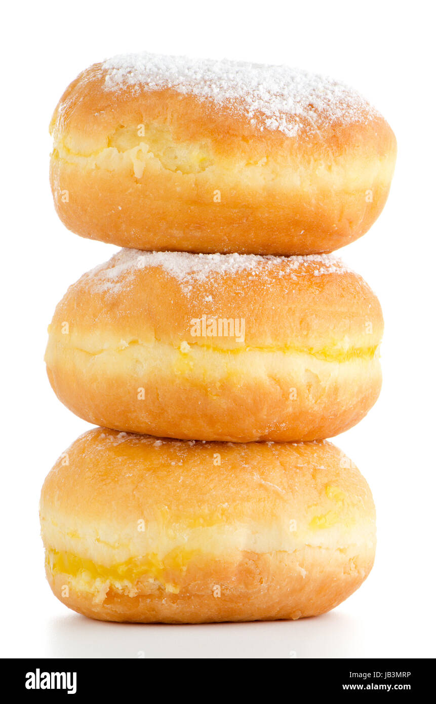Closeup detail of tasty donuts, isolated on white background Stock ...