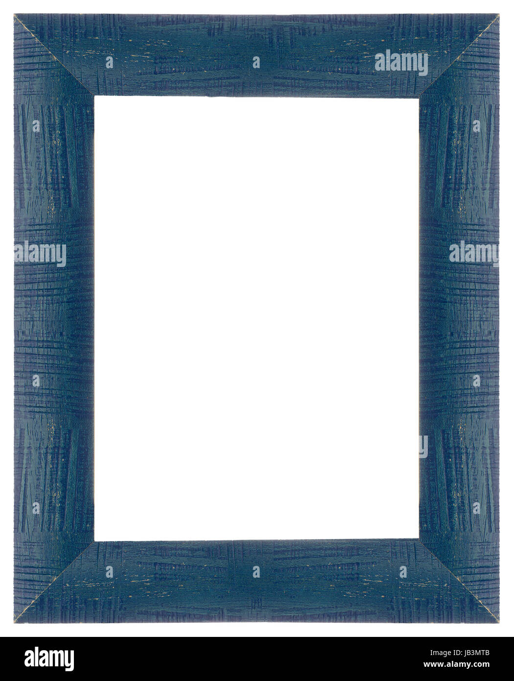 Blue wooden frame for painting or picture on white background Stock ...