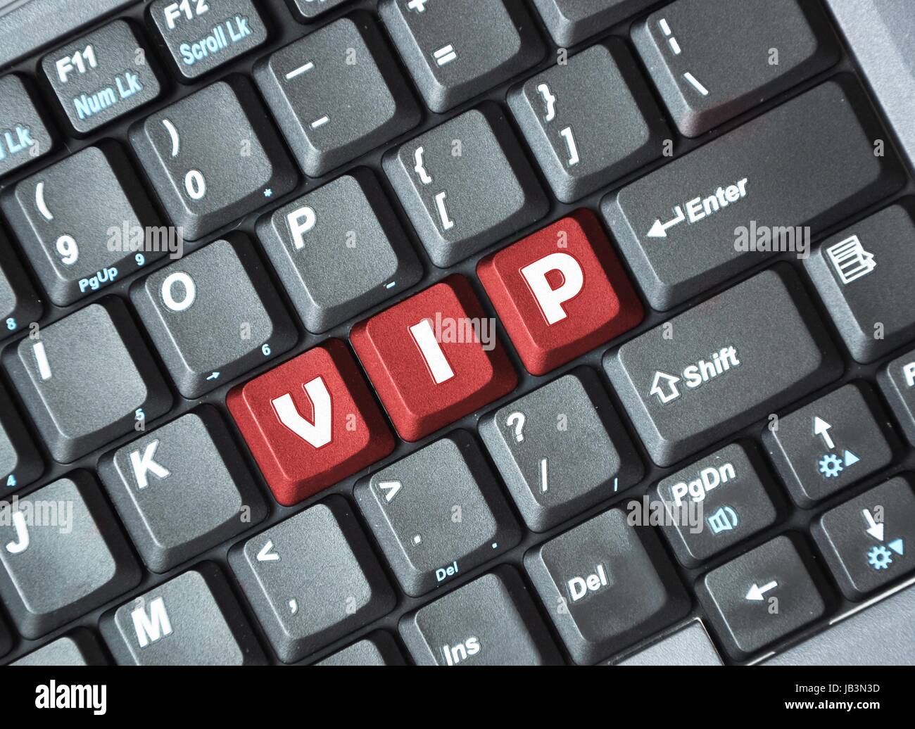 Red vip key on keyboard Stock Photo - Alamy