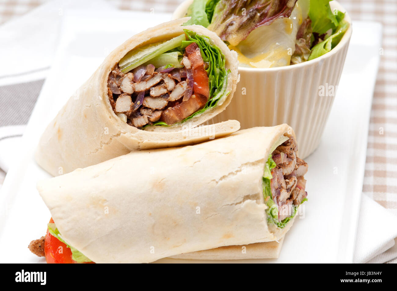 kafta shawarma chicken pita wrap roll sandwich traditional arab mid ...