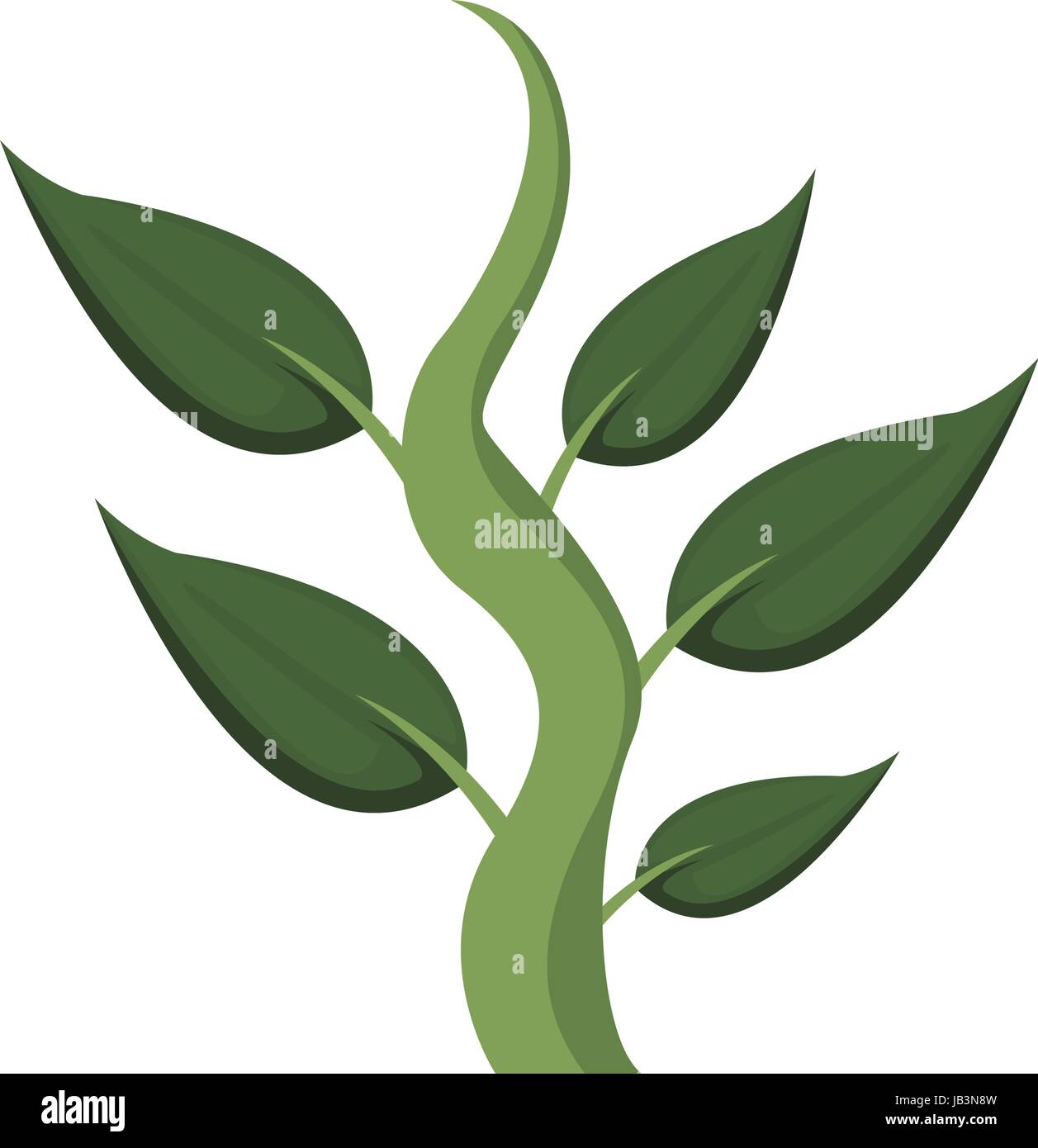 steam with leaves natural plant botany icon Stock Vector Image & Art ...